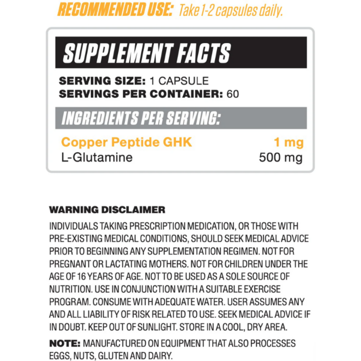 Welltech Nutrition GHK Cu Copper 60 Count Count – Meltonsupps